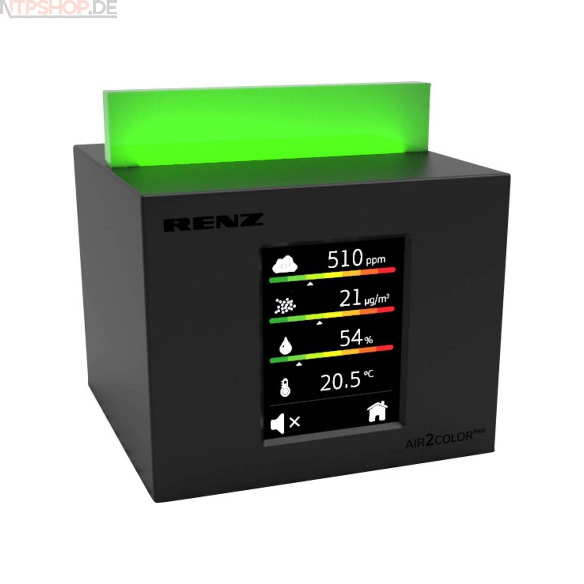 Renz Luftgütesensor Air2Color Pro Luftqualitätsmesser mit Ampelsystem ...